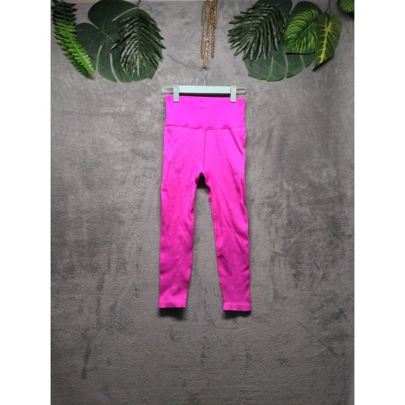 Unbranded | Pants & Jumpsuits | Women Neon Pink Leggings Ribbed Knit ...